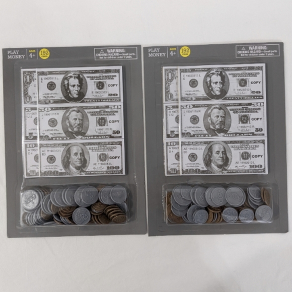 Toys | New Kids Pretend Play Money Bills Cash Coins 2 Packs384 Pieces ...